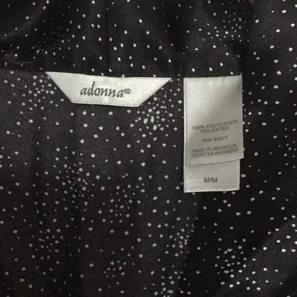 Adonna | Intimates & Sleepwear | Black And Silver Silky Robe | Poshmark